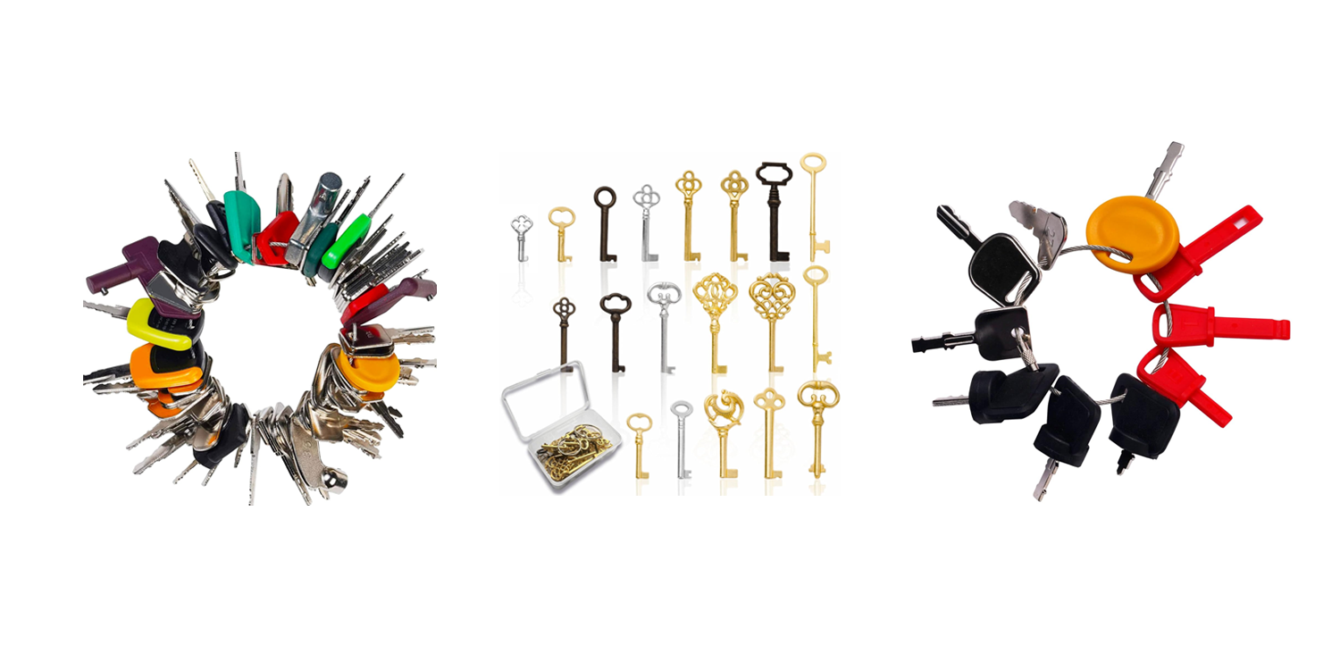Universal Skeleton Keys Replacement, 19Pcs Hollow Barrel Skeleton Key Set